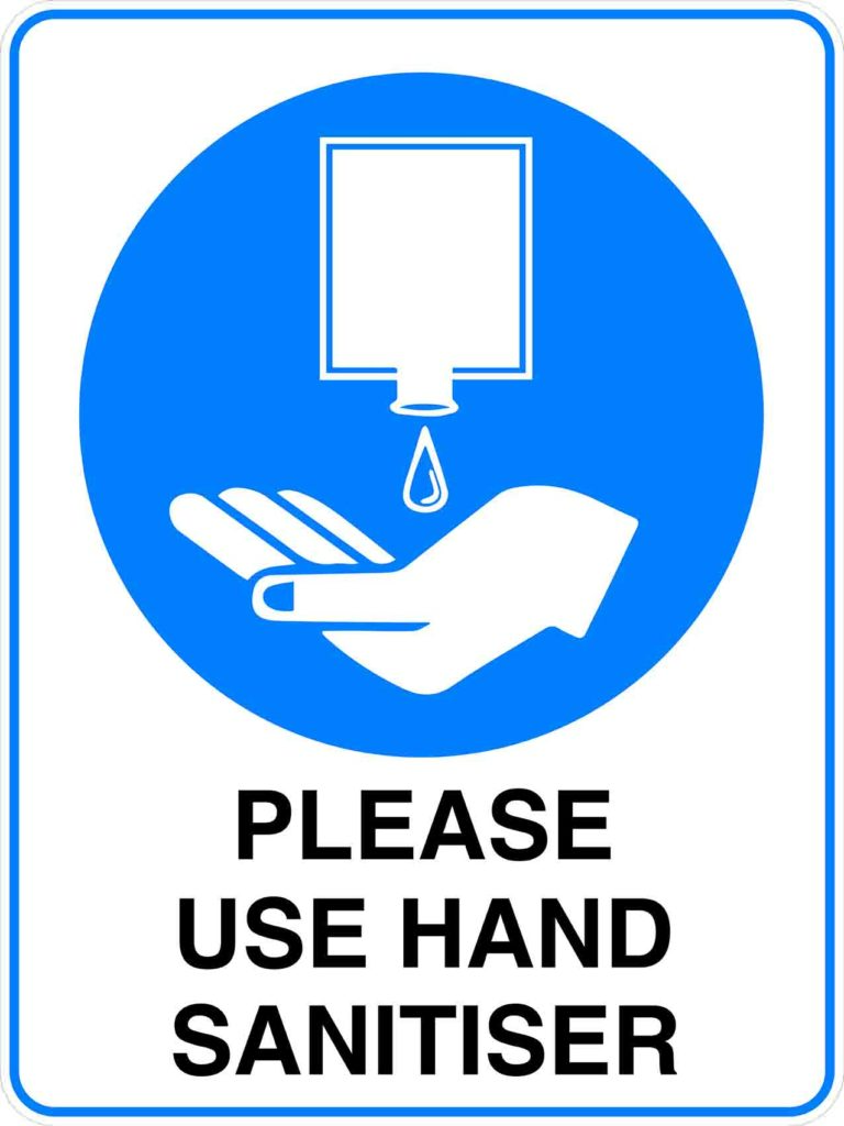 Mandatory Please use hand sanitiser