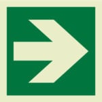 Directional arrow IMO Sign - Wayout Evacuation System